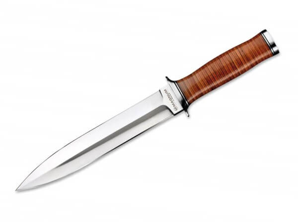 MAGNUM CLASSIC DAGGER – PRESSED LEATHER HANDLE, 440A BLADE, FIXED – MO ...