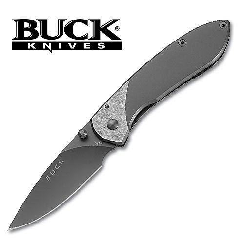 BUCK 0327TTS 327 NOBLEMAN TITANIUM COATED PLAIN EDGE FOLDING KNIFE ...