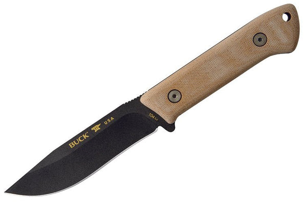 BUCK 104BRS1 COMPADRE CAMPKNIFE BROWN HANDLE 5160 FIXED BLADE KNIFE WI ...