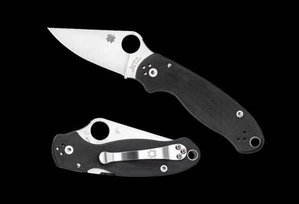 SPYDERCO PARA 3 C223GP - BLACK G10 HANDLE, PLAIN EDGE CPM-S45VN STEEL ...