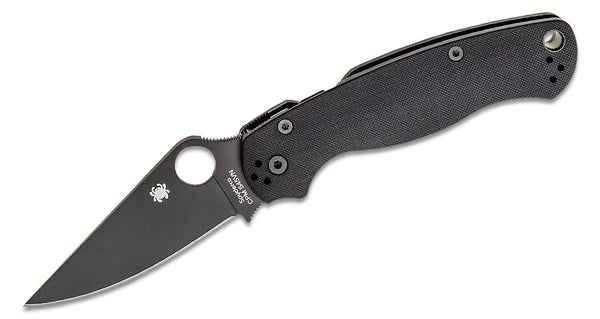 SPYDERCO PARA MILITARY 2 C81GPBK2 - BLACK G10 HANDLE, BLACK DLC PLAIN ...